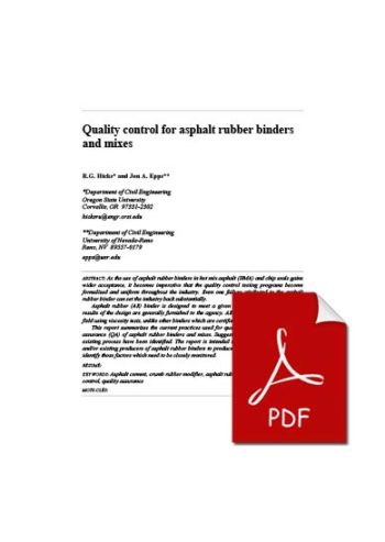 Quality Control for Asphalt Rubber Binders and Mixes – Asphalt Rubber ...