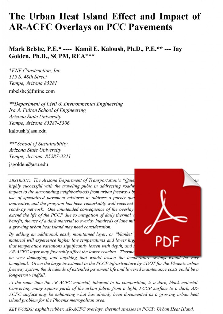 The Urban Heat Island Effect and Impact of AR-ACFC Overlays on PCC ...