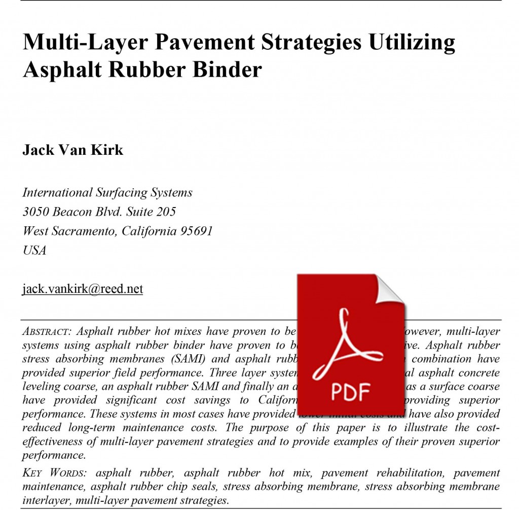 Multi-Layer Pavement Strategies Utilizing Asphalt Rubber Binder ...