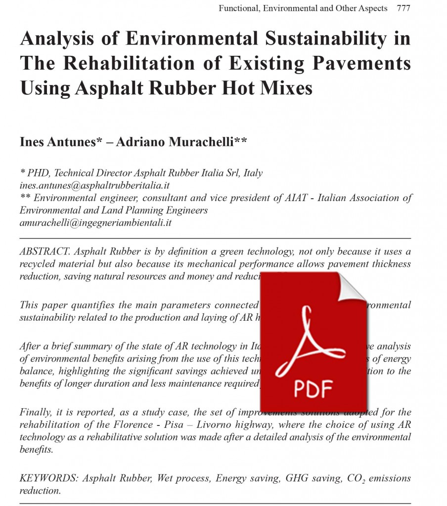 Analysis Of Environmental Sustainability In The Rehabilitation Of Existing Pavements Using
