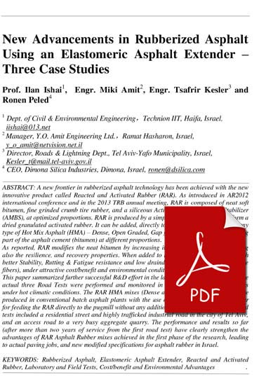 New Advancements in Rubberized Asphalt Using an Elastomeric Asphalt ...